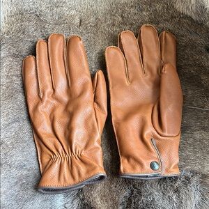 J. Crew | Accessories | J Crew Tan And Orange Leather Gloves With ...